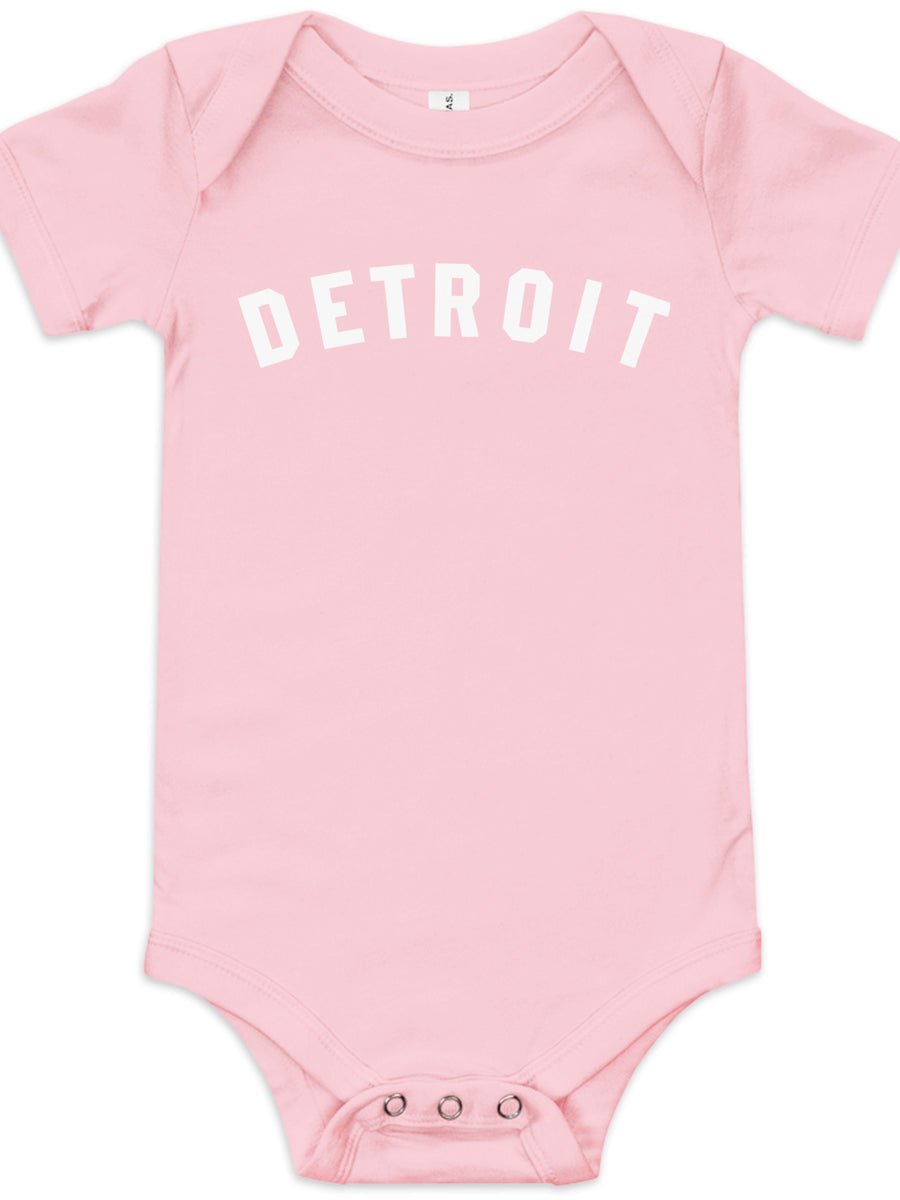 Detroit Classic Baby Onsie - Pink / White - Pure Detroit