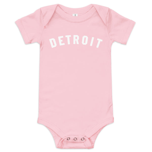 Detroit Classic Baby Onsie - Pink / White - Pure Detroit