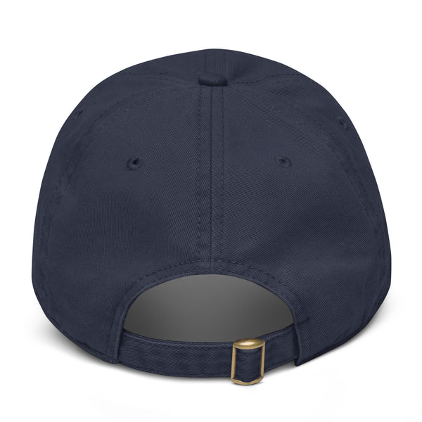 Detroiter Embroidered Garment Washed Dad Hat - Navy / Orange - Pure Detroit