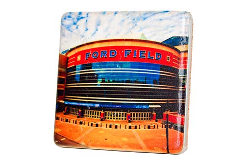 Ford Field Porcelain Tile Coaster - Pure Detroit